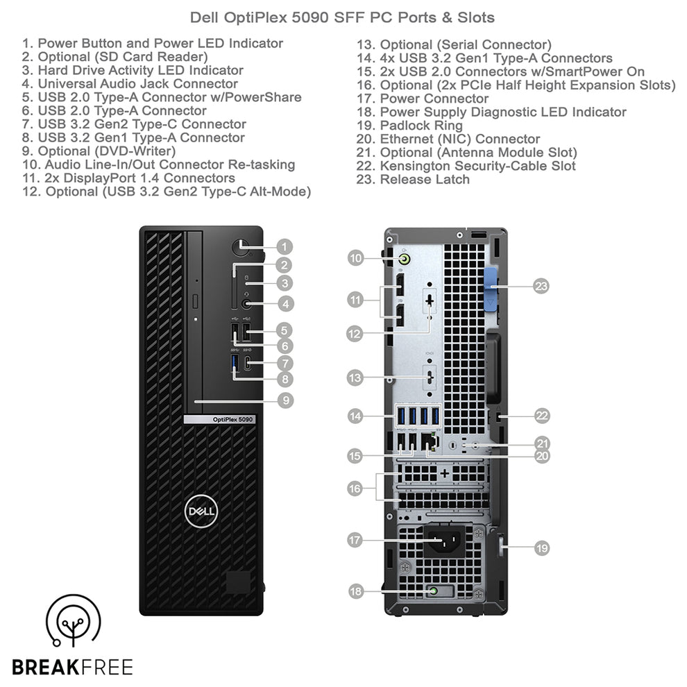 Dell OptiPlex 7020 SFF PC i5 14500 5GHz 16GB RAM 256GB SSD WiFi BT ...