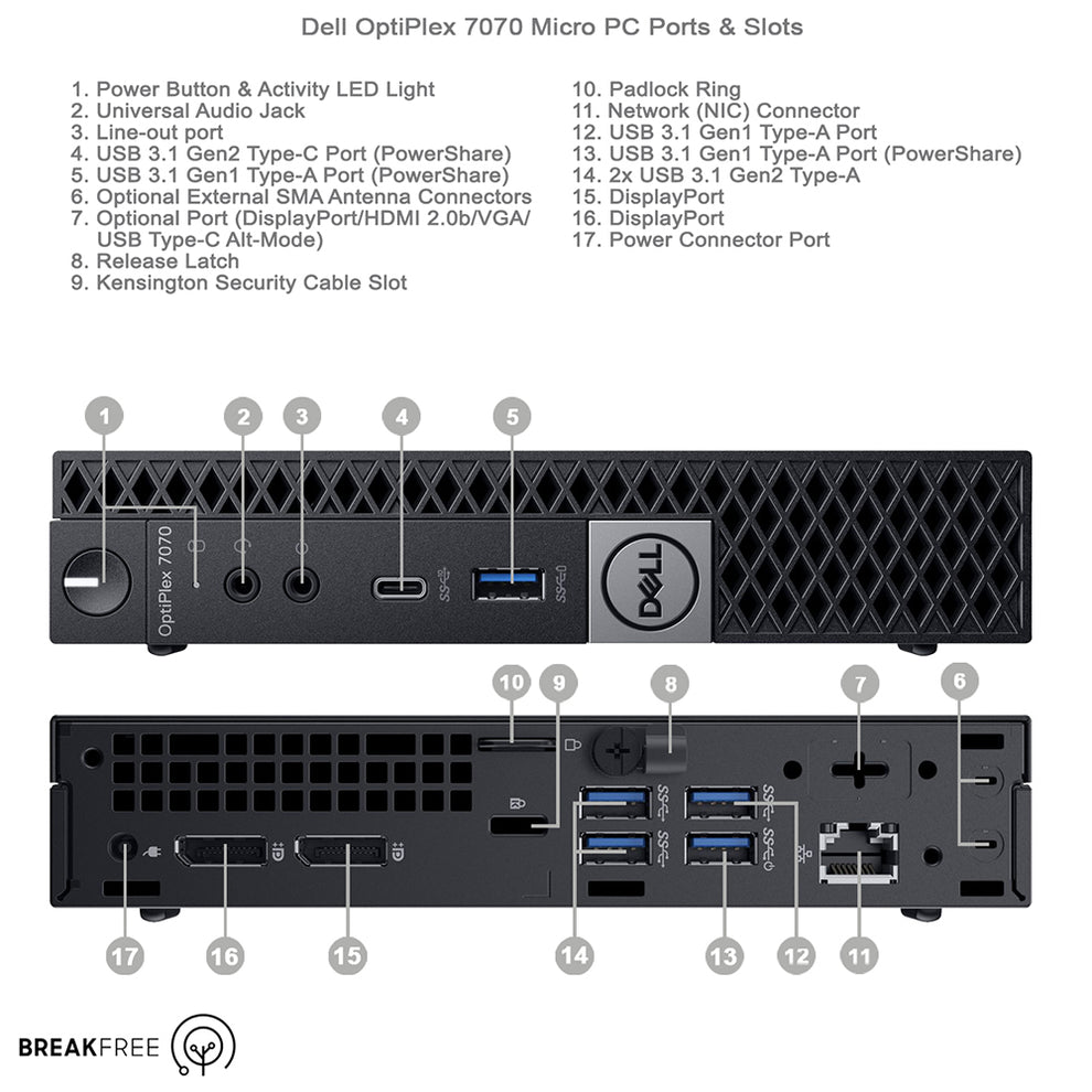 Dell OptiPlex 7070 Micro PC 65W i7 9700 4.7GHz 16GB RAM 512GB SSD 4K ...