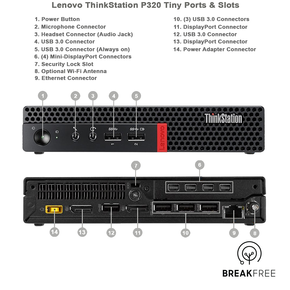 Lenovo ThinkStation P320 Tiny PC WiFi Bluetooth Warranty – Breakfree Computers